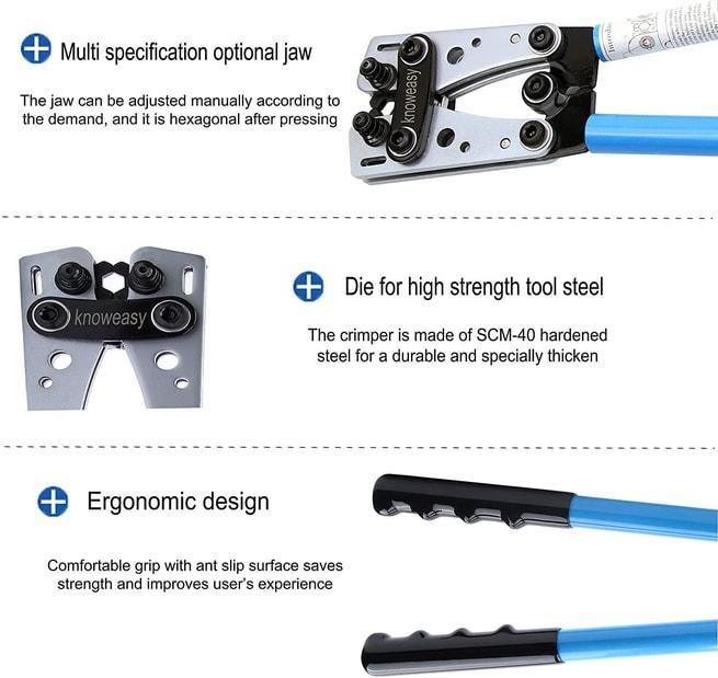Cable Lug Crimping Tool-for Heavy Duty Wire Copper Lugs-Knoweasy - knoweasy