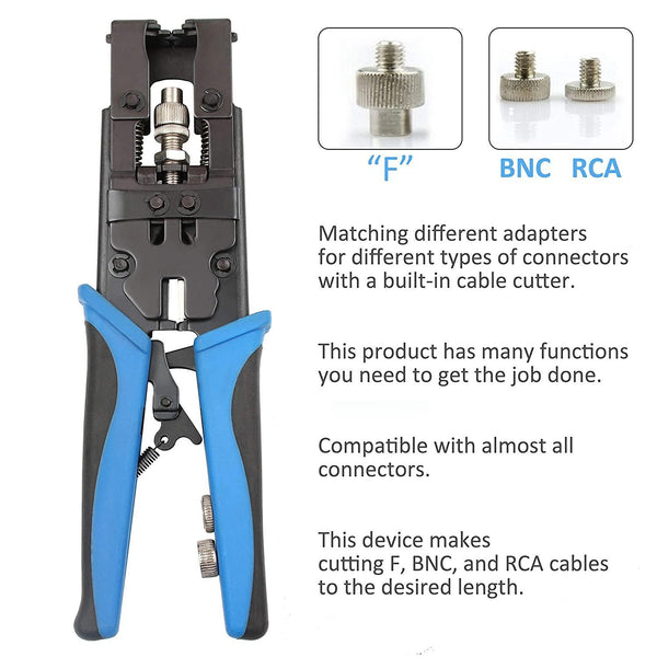 Coax Cable Crimper,Knoweasy 3 in 1 Coax Compression Crimp Tool for BNC ...