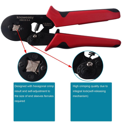 Ferrule Crimping Tool,Knoweasy Adjustable Crimping Tools Used for 0.25 ...