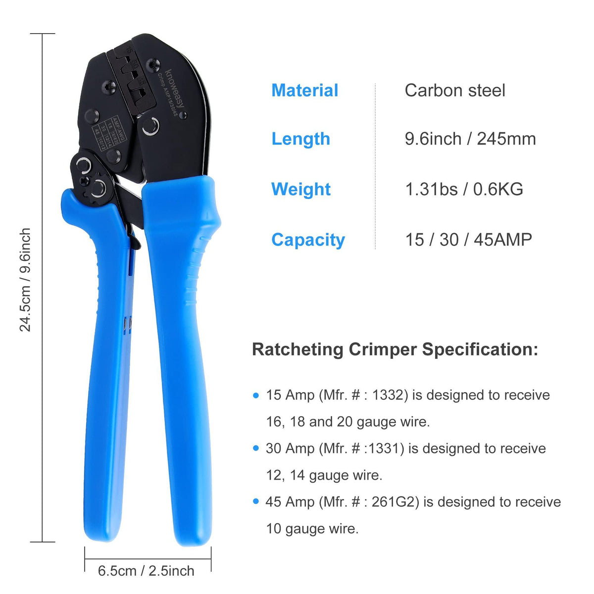 Power Connector Crimper,Knoweasy Ratcheting Wire Crimper and Power Con ...